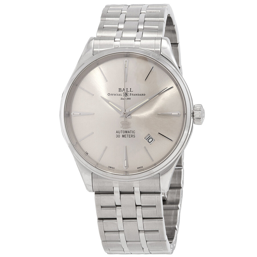 Ball Trainmaster Legend 40mm Automatic Silver Dial Men's Watch NM9080D ...
