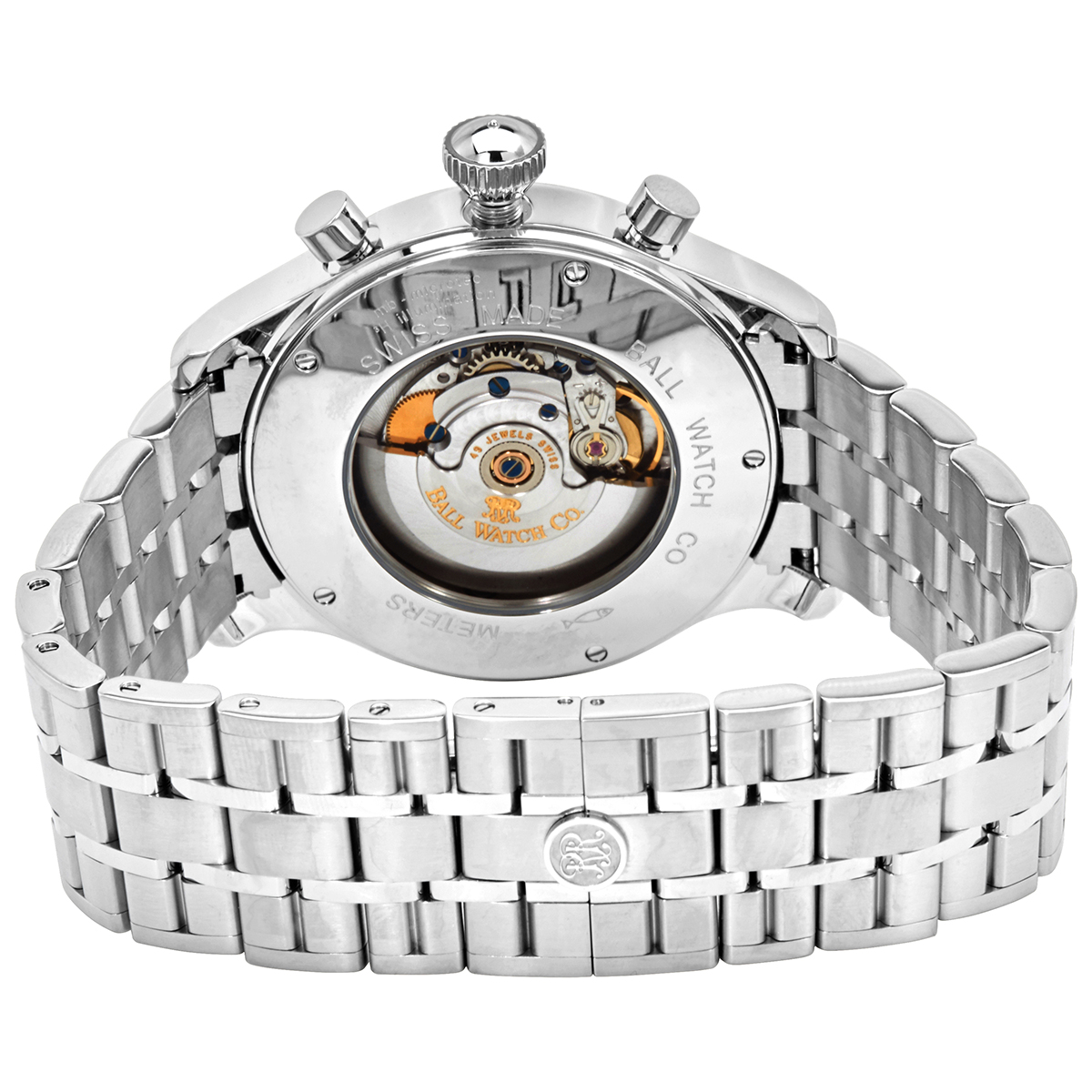 Ball Trainmaster Cannonball Chronograph Automatic White Dial Men's ...