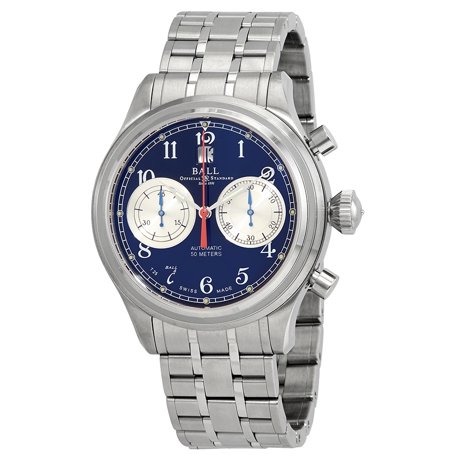 Ball Trainmaster Cannonball S Chronograph Automatic Blue Dial Men's ...
