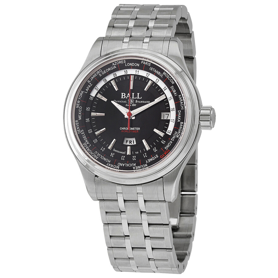 Ball Trainmaster World Time Black Dial Men's Watch GM2020D-S3CJ-BK ...