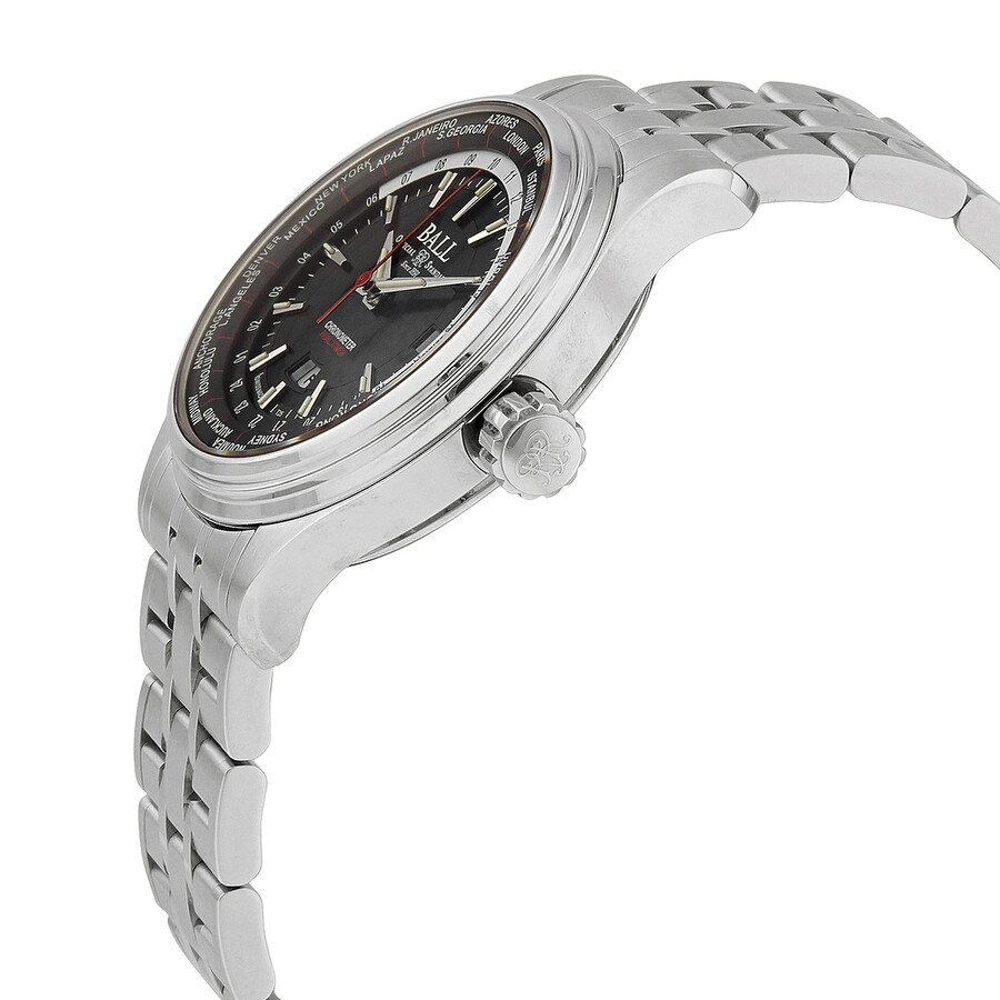 Ball Trainmaster World Time Black Dial Men's Watch GM2020D-S3CJ-BK ...