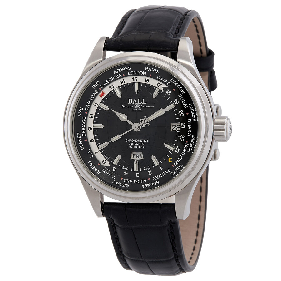 Ball Trainmaster Worldtime Automatic Black Dial Men's Watch GM2020D-LCJ ...