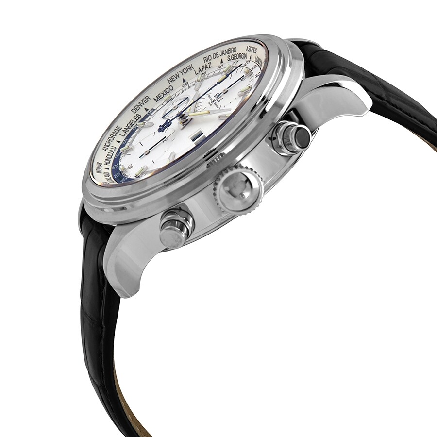 Ball Trainmaster Worldtime World Time Chronograph Automatic White Dial ...