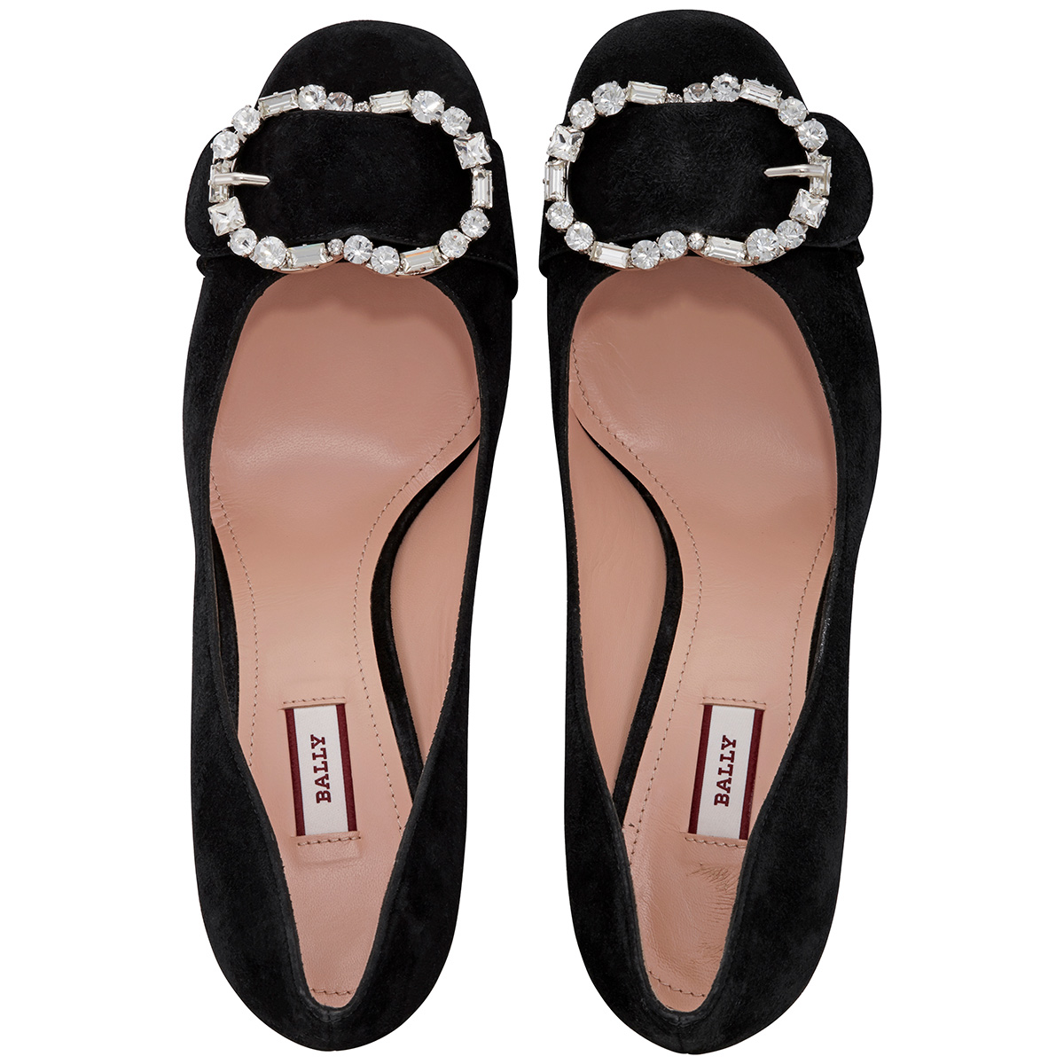 Bally Clarie Black Suede Bally Buckle Pumps, Brand Size 36 (US Size 5.5 ...