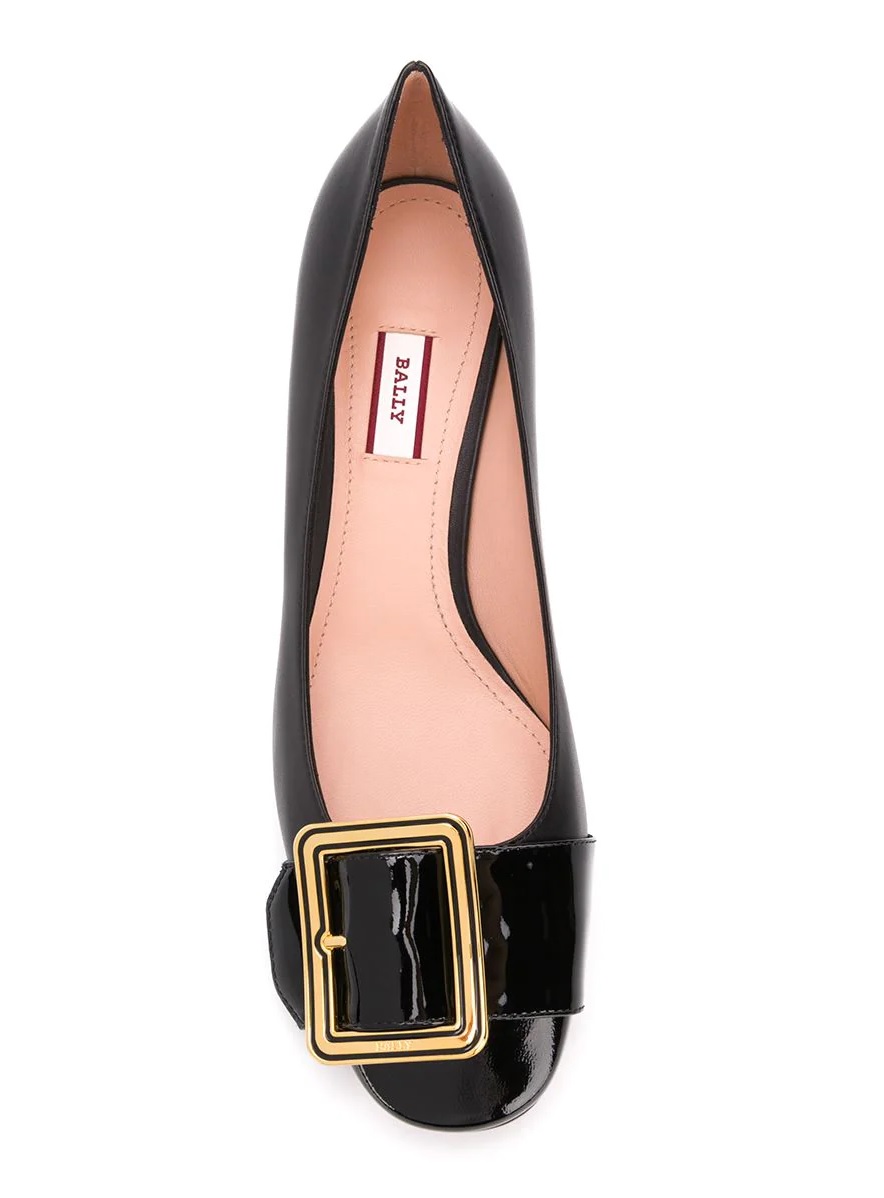 Bally Ladies Jackie Black Leather Pumps, Brand Size 37.5 (US Size 7 ...