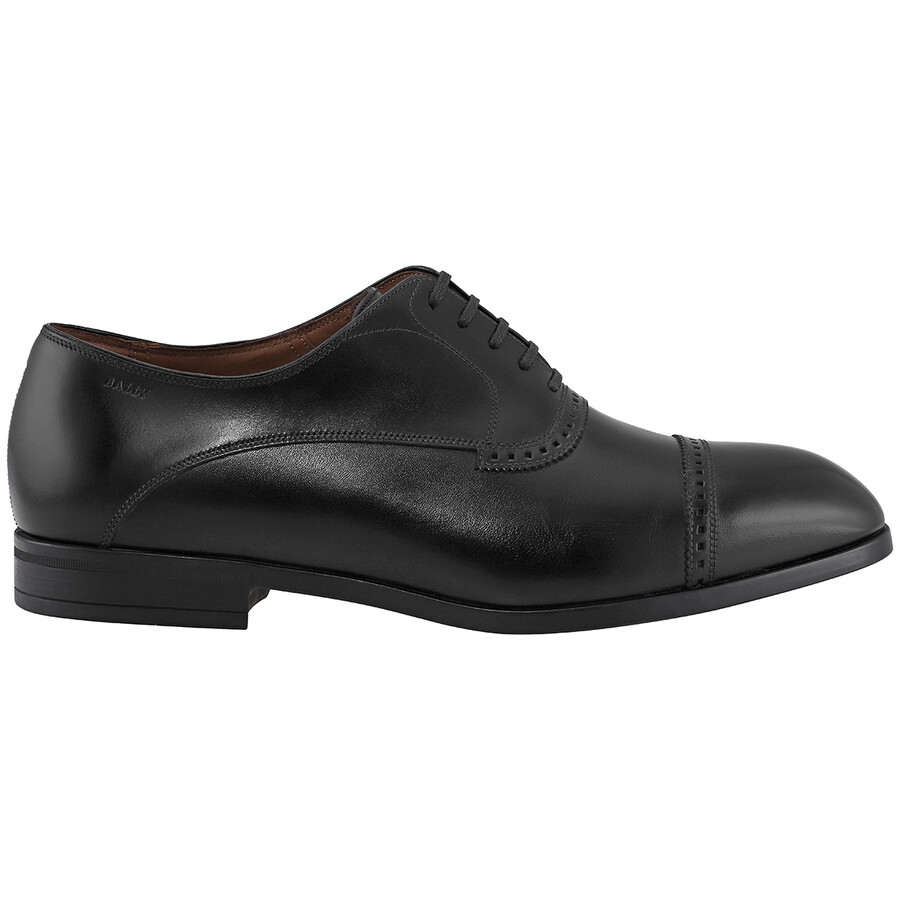 Bally Lamior Black Leather Brogue Detail Oxfords, Brand Size 6.5 ( US ...