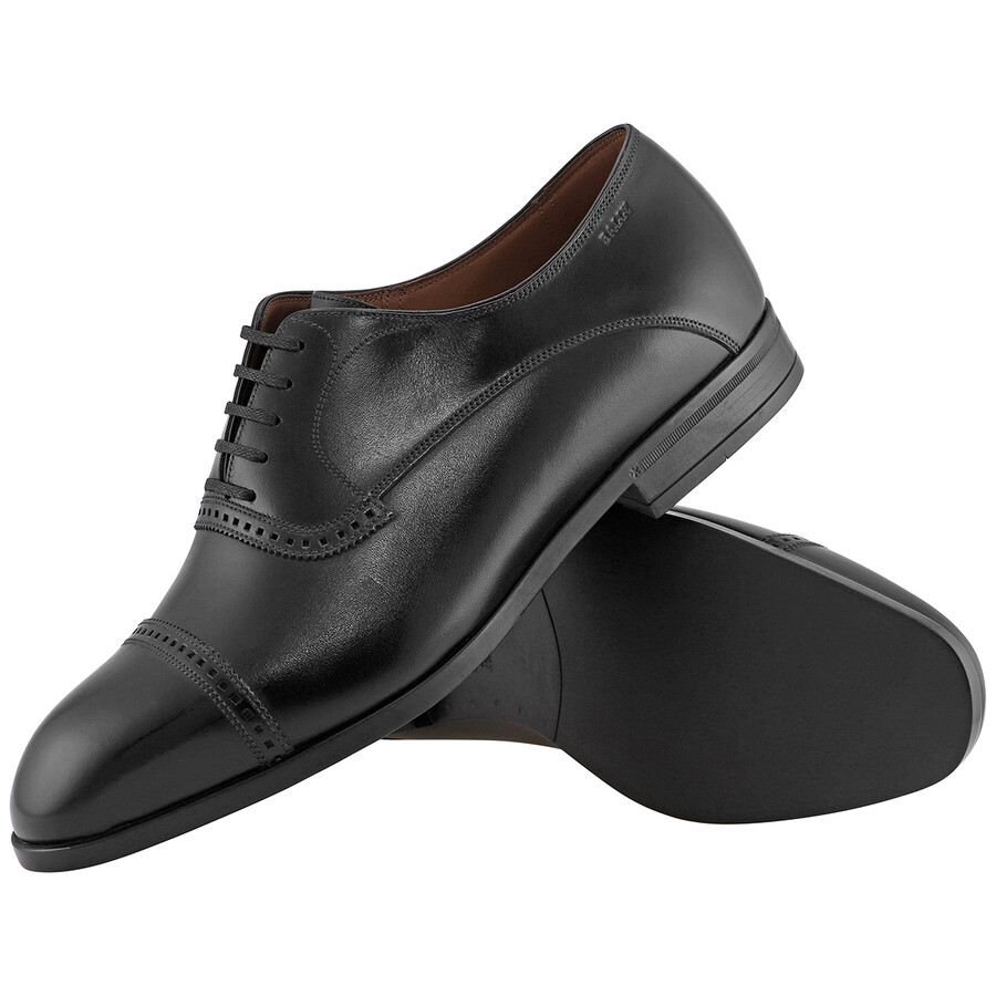 Bally Lamior Black Leather Brogue Detail Oxfords, Brand Size 6.5 ( US ...