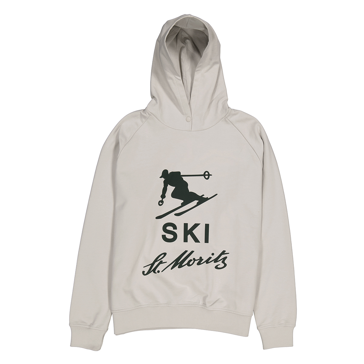 Bally Silver Birch Ski St. Moritz Diagonal Fleece Hoodie, Size Small ...