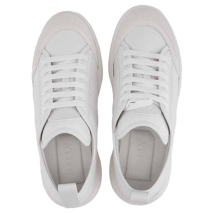 Bally White Medyn Leather Sneaker, Brand Size 6E ( US Size 7D ) MSK02M ...