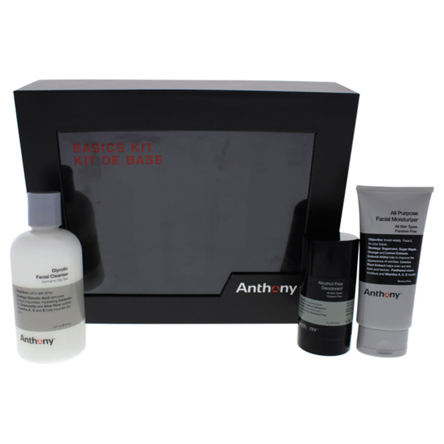 Anthony Basics Kit by Anthony for Unisex - 3 Pc 8oz Glycolic Facial ...