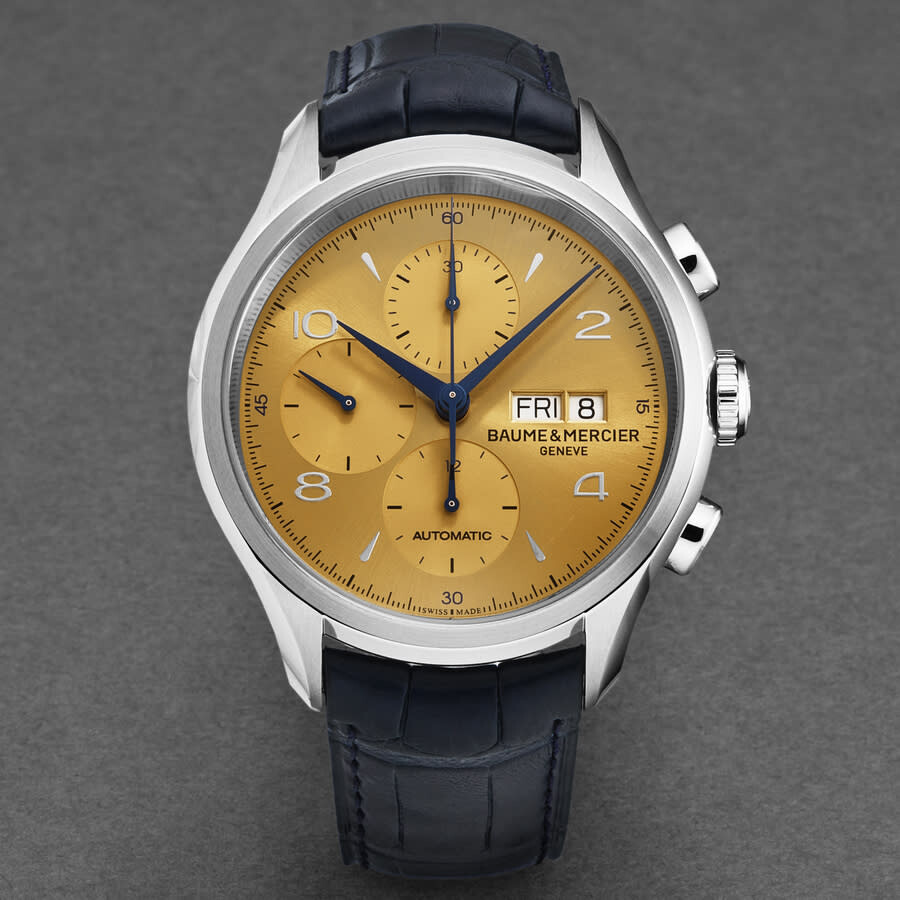 Baume Et Mercier Clifton Chronograph Automatic Champagne Dial Men's ...