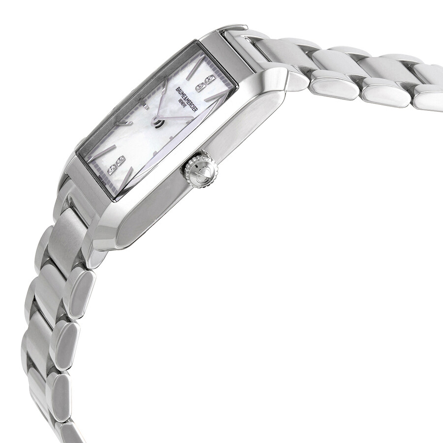 Baume Et Mercier Hampton Quartz Diamond White Mother of Pearl Dial ...