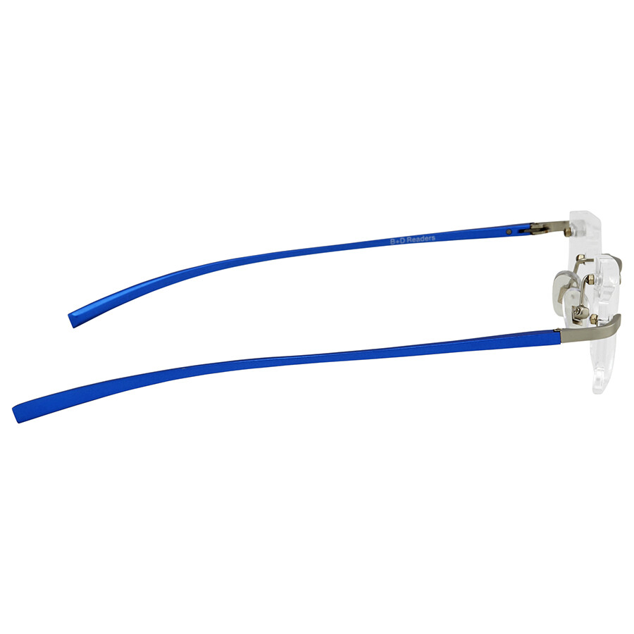 B+D Al Reader Matt Silver / Blue +3.00 Eyeglasses 2288-57-30 ...