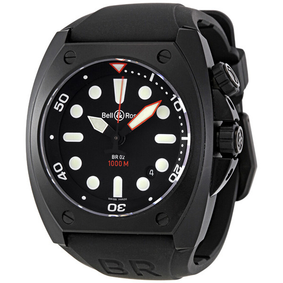 Bell And Ross Marine Carbon Pro Black Dial Automatic Men's Watch BR02 ...