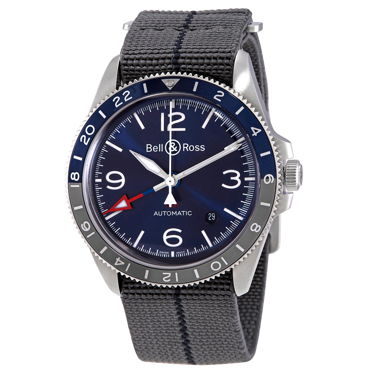 Bell And Ross Vintage GMT Automatic Blue Dial Men's Watch BRV293-BLU-ST ...