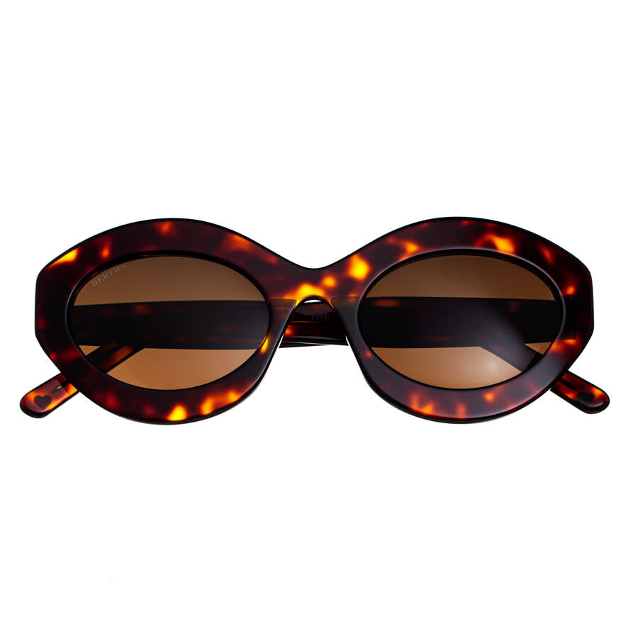 Bertha Ladies Tortoise Oval Sunglasses BRSIT100-2 840148803466 ...
