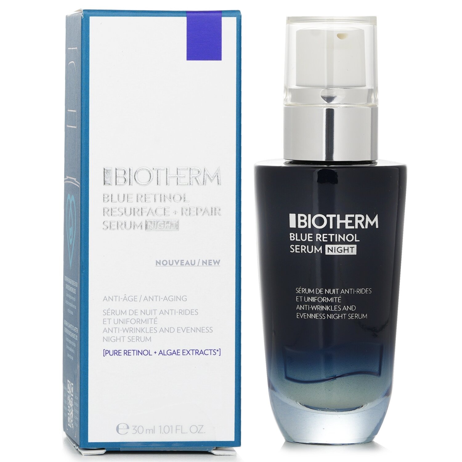 Biotherm Blue Retinol Resurfacing + Repair Night Serum 1.0 oz Skin Care ...