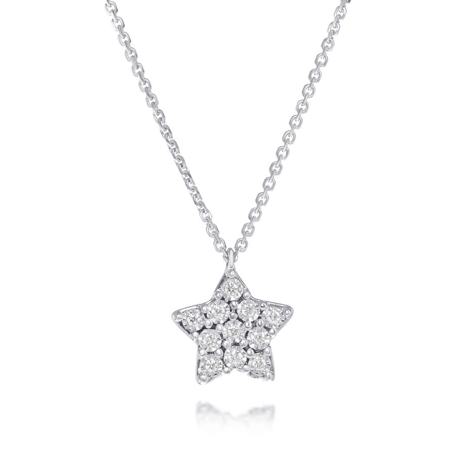 Bliss 18K White Gold, Diamond Star Pendant Necklace 20085128 - Jewelry ...