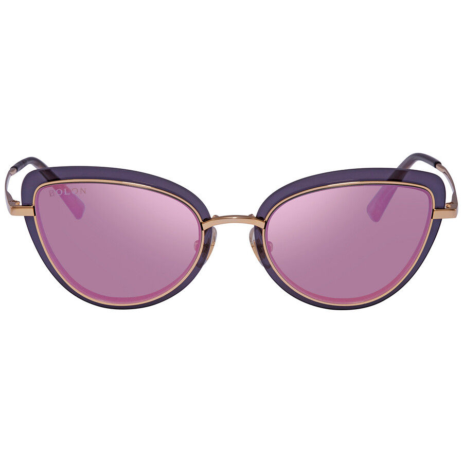 Bolon Mia Pink Mirror Cat Eye Ladies Sunglasses BL7081 B10 52 ...