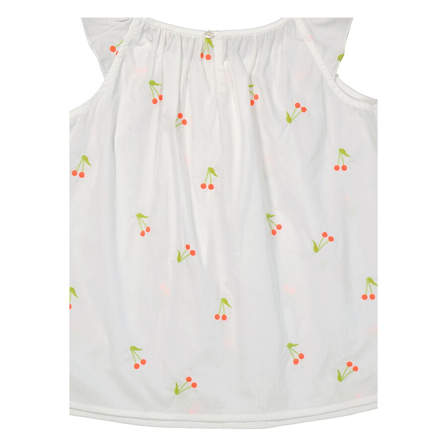 Bonpoint Girls White Natural Genia Cherries Print Blouse, Size 10Y ...