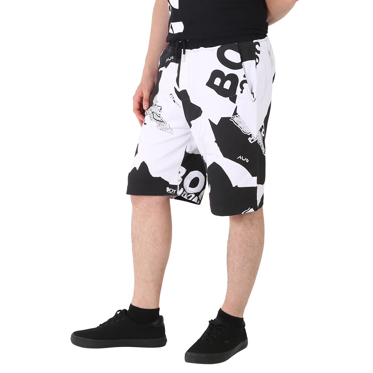 Boy London Men's Boy Photocopy Cotton Shorts, Size Small BOY AO ...