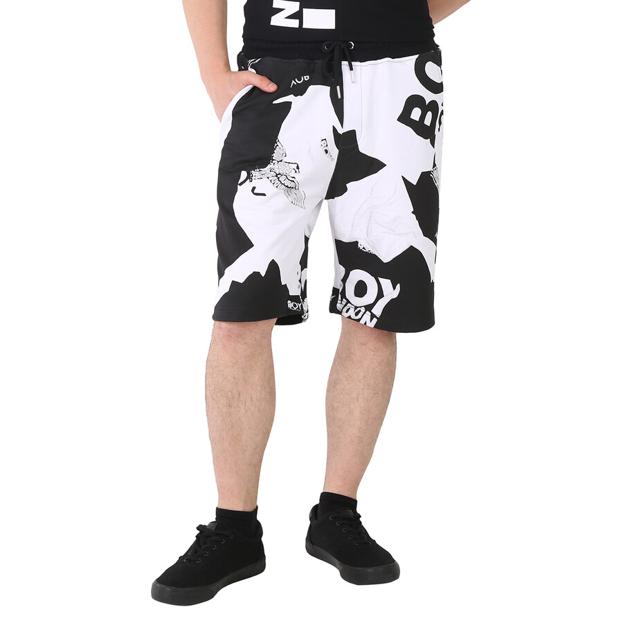 Boy London Men's Boy Photocopy Cotton Shorts, Size Small BOY AO ...