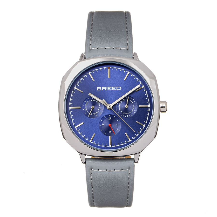 Breed Revolver Blue Dial Grey Leather Men's Watch BRD9302 840148805910 ...