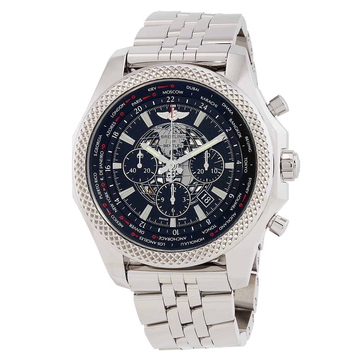 Breitling Bentley B05 World Time Chronograph Automatic Black Dial Men's ...
