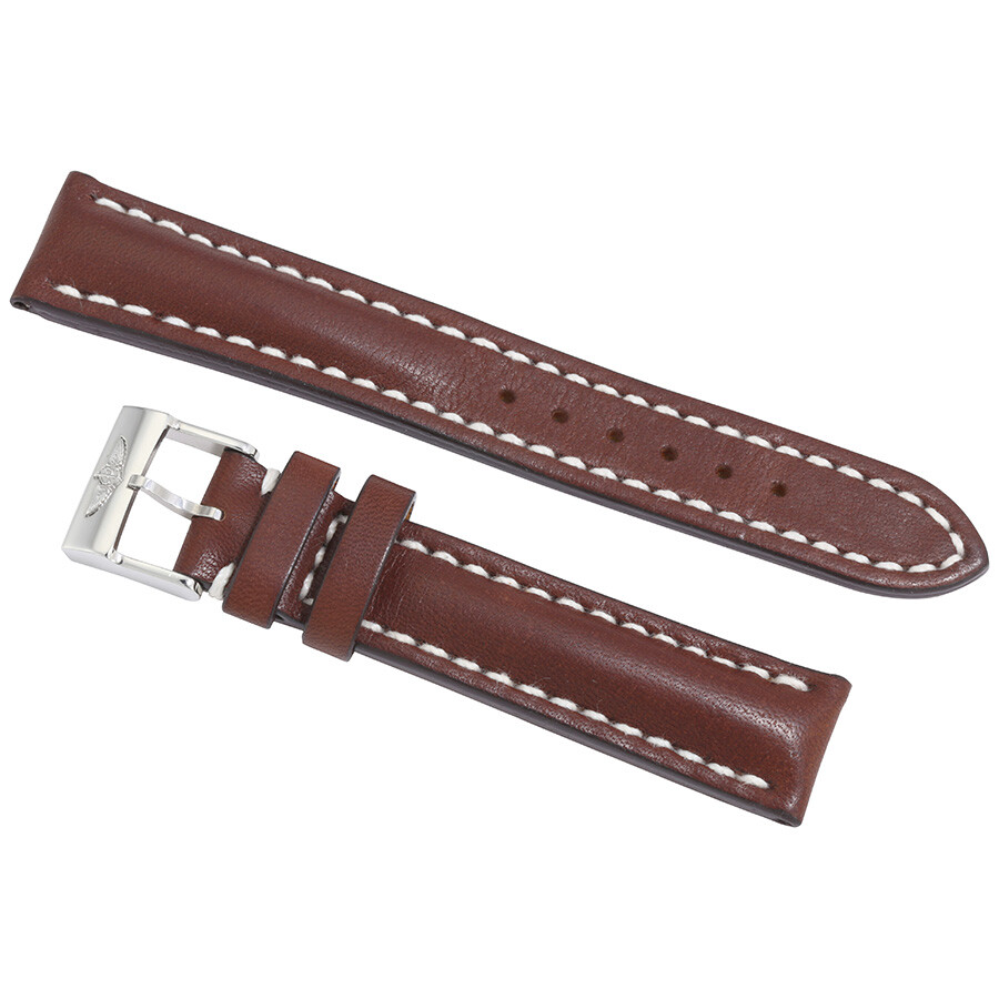 Breitling Brown Leather Strap Stainless Steel Tang Buckle 18-16mm 416X ...