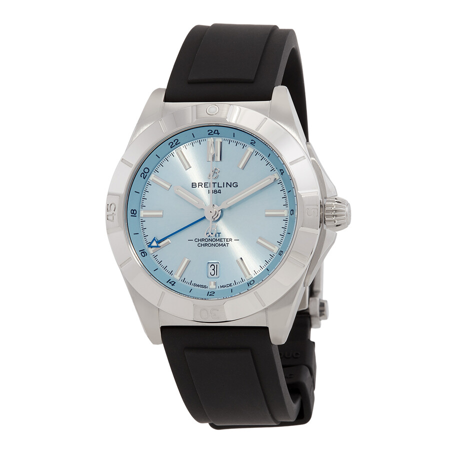 Breitling Chronomat GMT 40 Automatic Chronometer Ice Blue Dial Men's ...