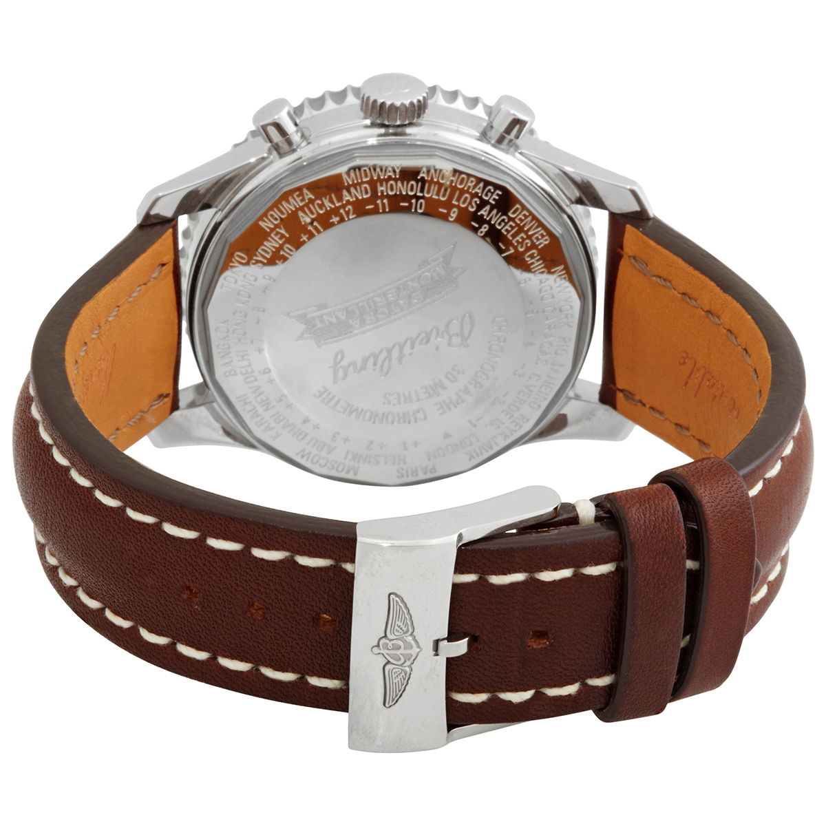 Breitling Montbrillant Datora Chronograph Automatic Black Dial Men's ...