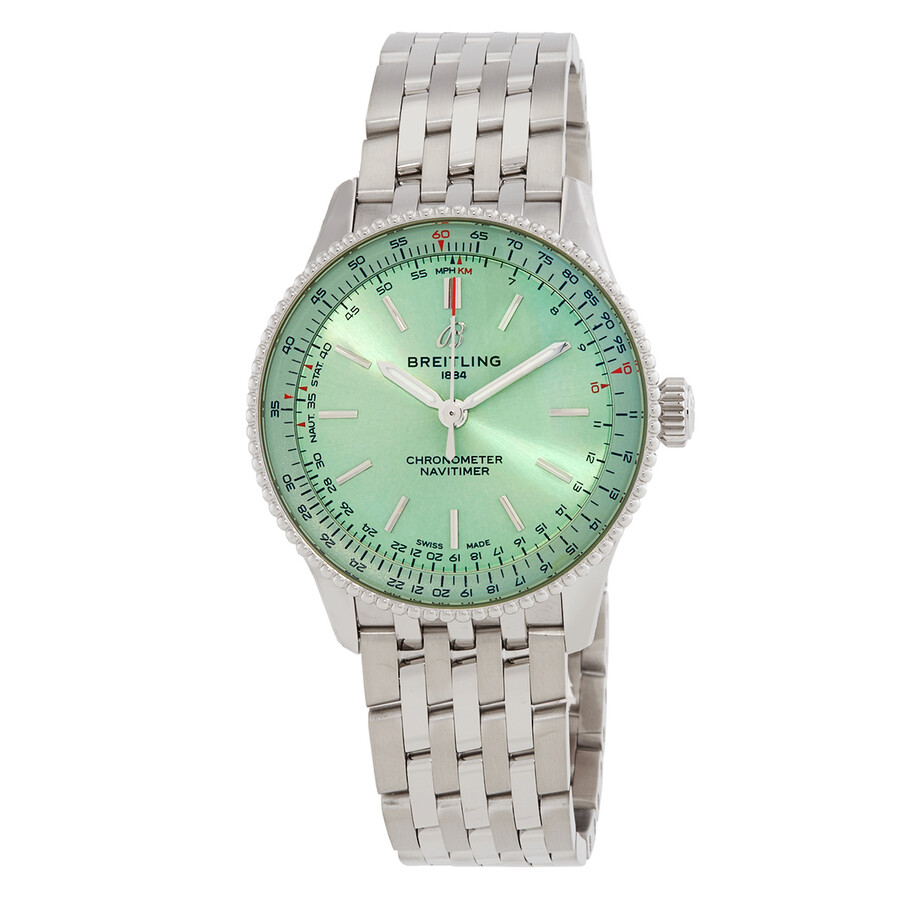 Breitling Navitimer Automatic Green Dial Ladies Watch A17327361L1A1 ...