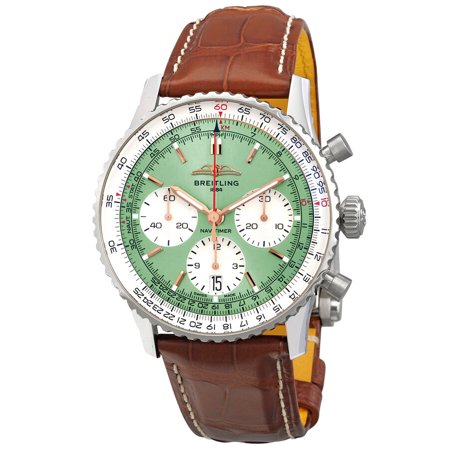 Breitling Navitimer Chronograph Automatic Chronometer Green Dial Men's ...
