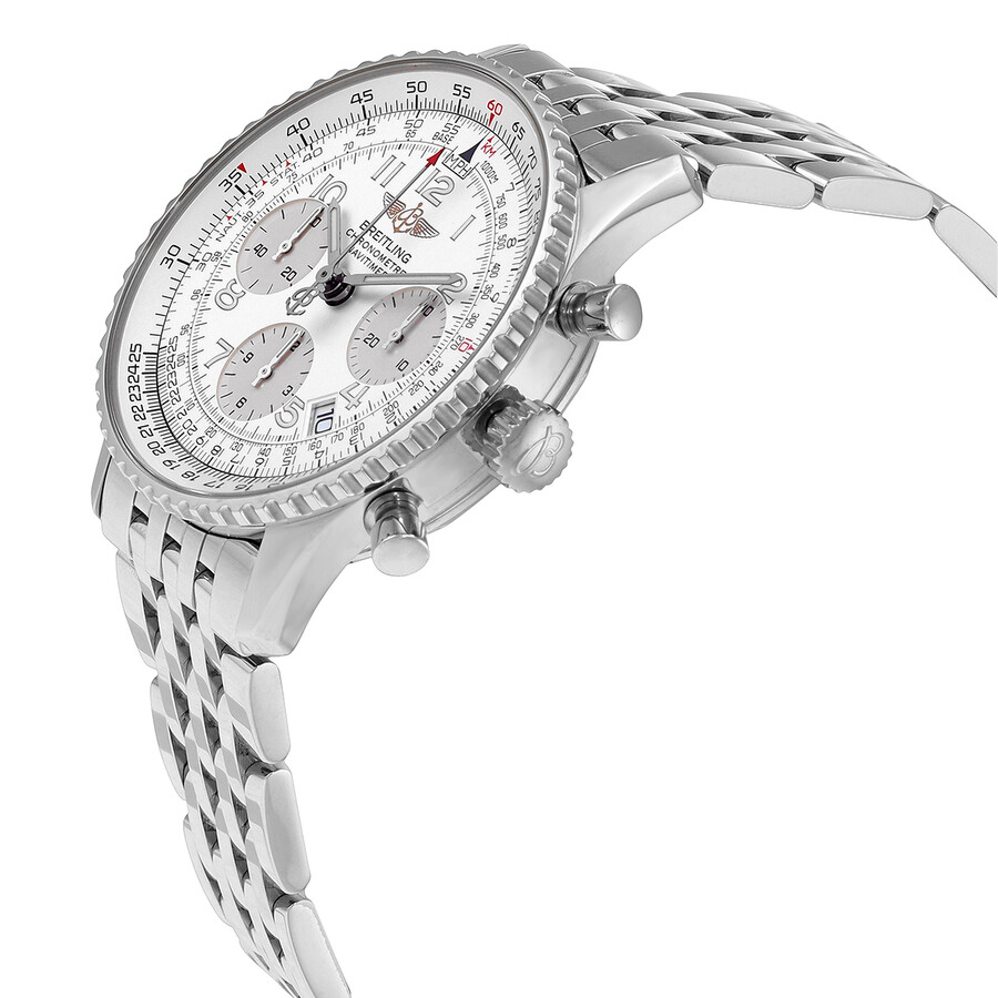 Breitling Navitimer Chronograph Automatic Chronometer Silver Dial Men's ...