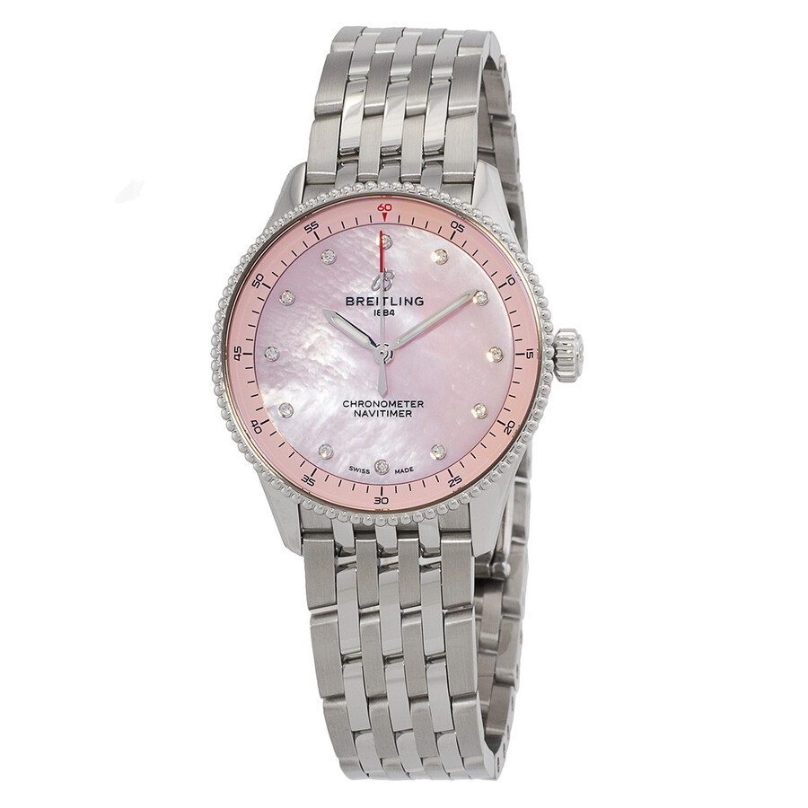 Breitling Navitimer Quartz Chronometer Diamond Ladies Watch ...