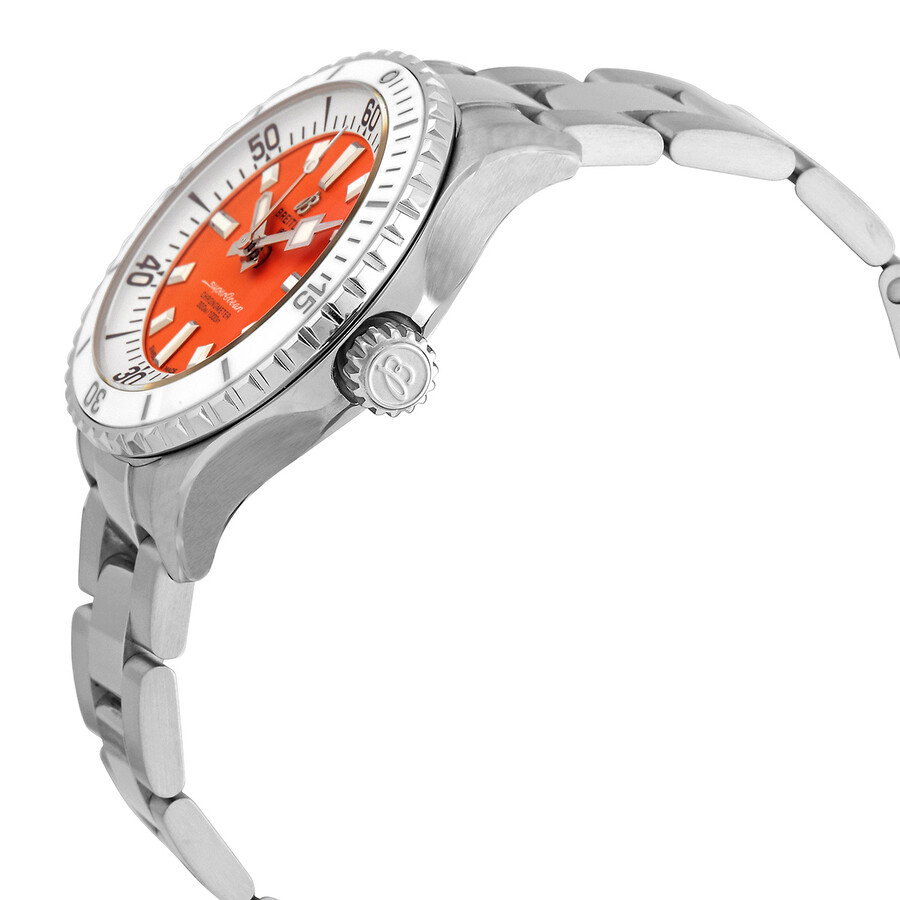 Breitling Superocean Automatic Chronometer Orange Dial Unisex Watch ...