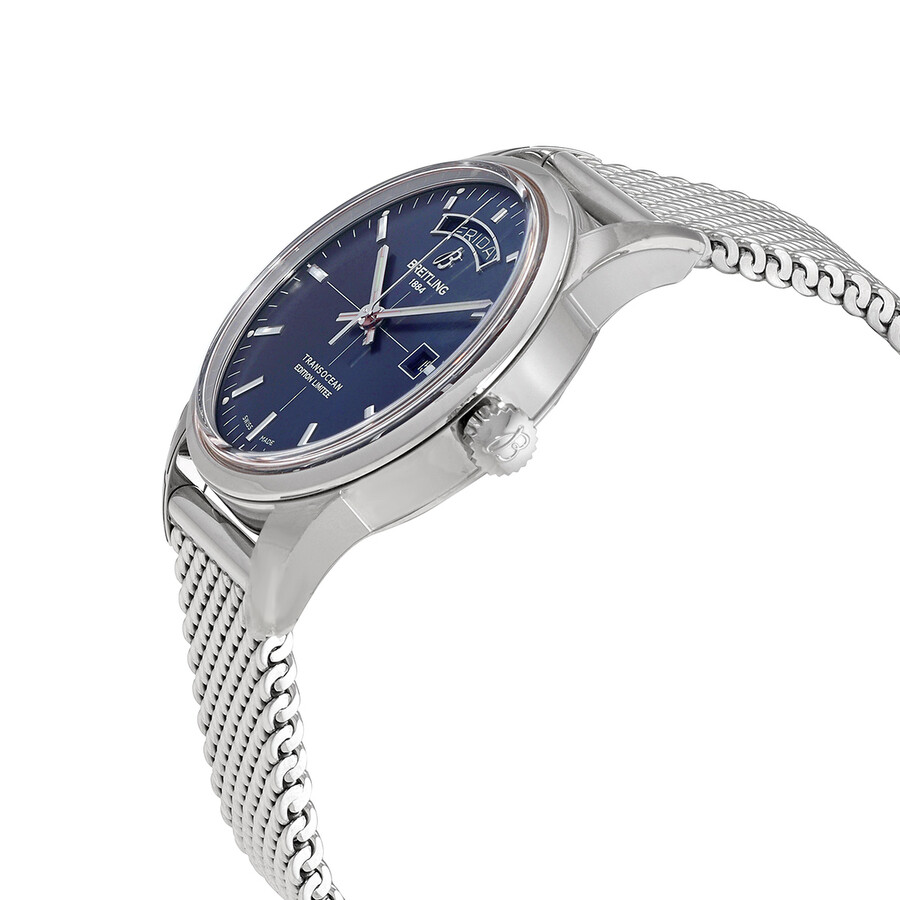 Breitling Transocean Blue Dial Automatic Men's Watch A453109T/C921SS ...