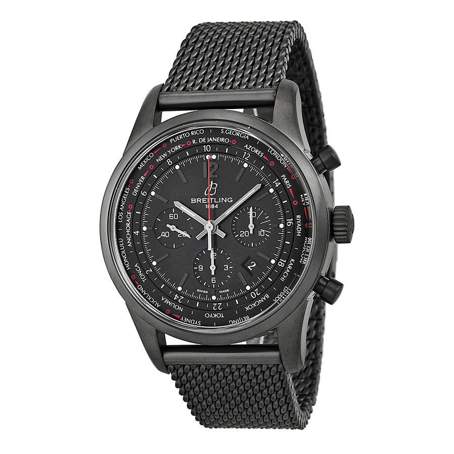 Breitling Transocean Unitime Pilot Automatic Black Dial Men's Watch ...