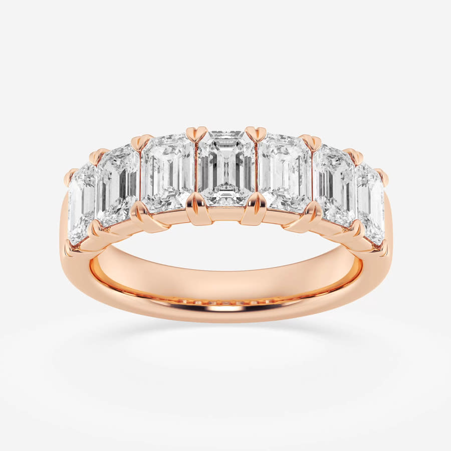 Brilliant Diamond 14K Rose Gold 3 CTTW Emerald-Cut LAB GROWN Diamond ...