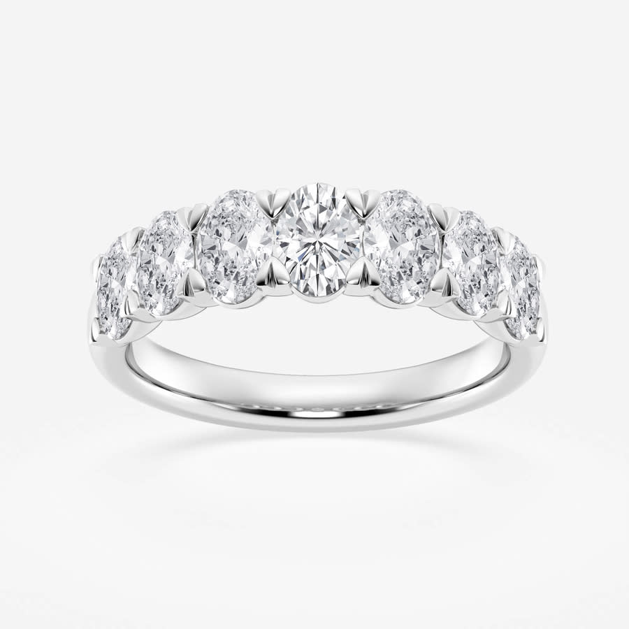 Brilliant Diamond 14K White Gold 2 CTTW Oval-Cut LAB GROWN Diamond ...