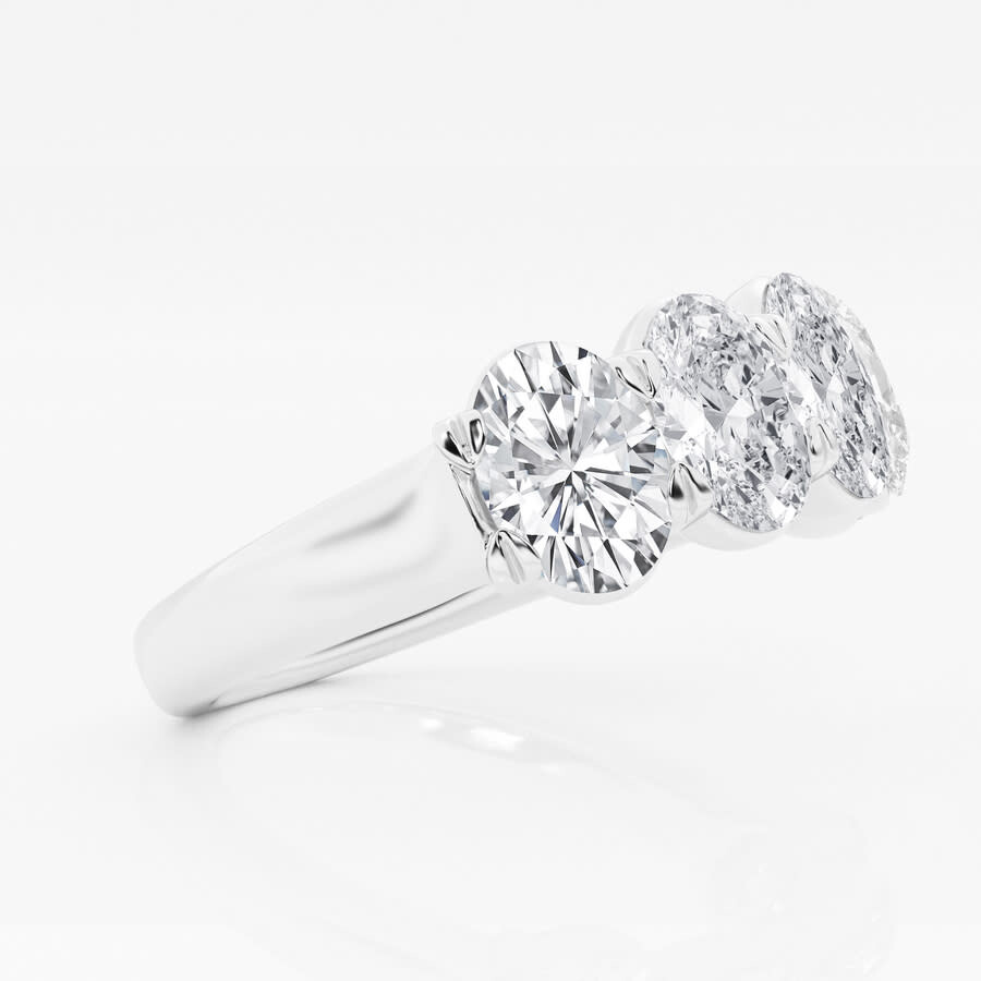 Brilliant Diamond 14K White Gold 3 CTTW Oval-Cut LAB GROWN Diamond Five ...