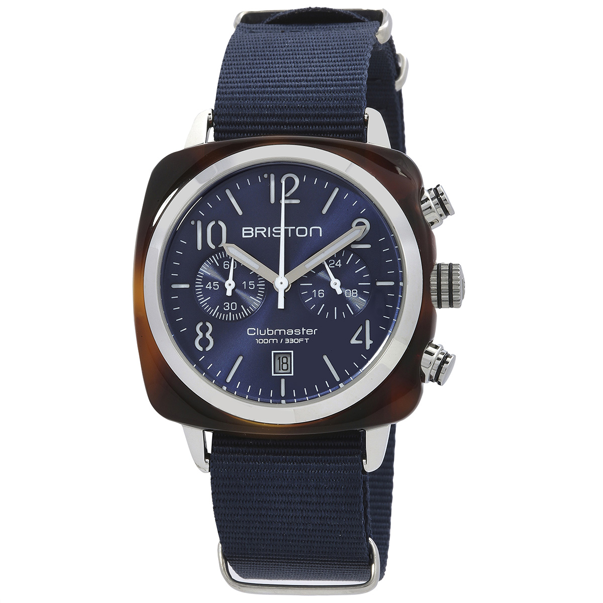 Briston Clubmaster Classic Chronograph GMT Quartz Blue Dial Men's Watch ...