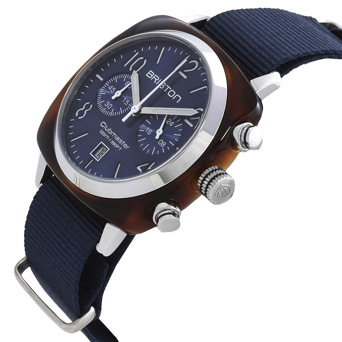 Briston Clubmaster Classic Chronograph GMT Quartz Blue Dial Men's Watch ...