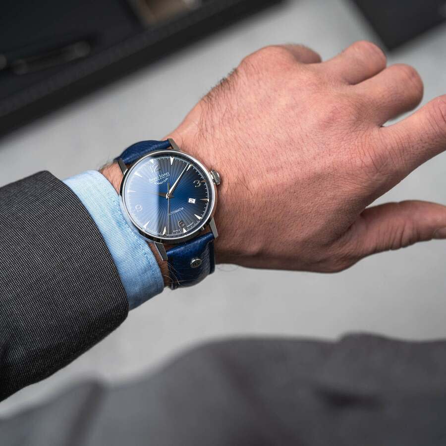 Bruno Sohnle Stuttgart Automatic Blue Dial Men's Watch 17-12173-361 ...