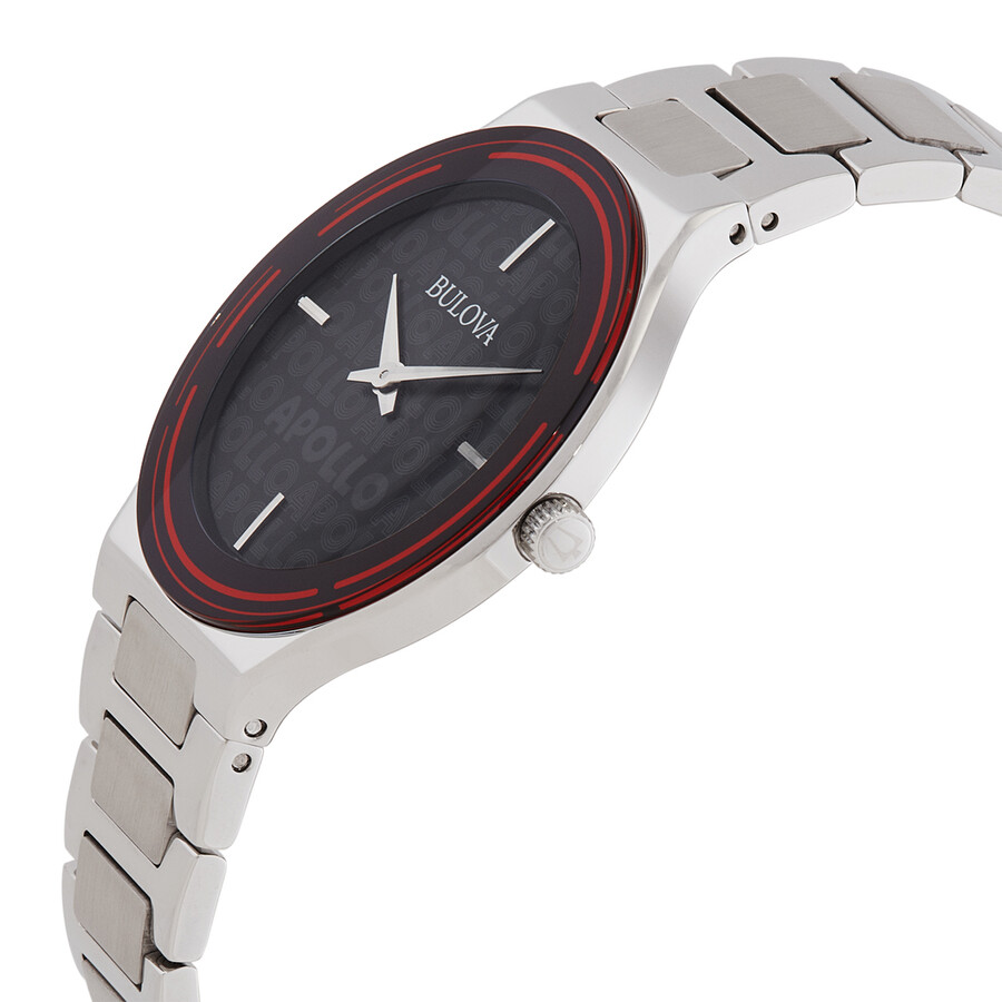 Bulova Apollo Quartz Black Dial Ladies Watch 96L309 042429591226 ...