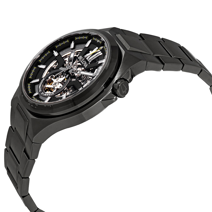 Bulova Classic Automatic Gunmetal Skeleton Dial Men's Watch 98A179 ...