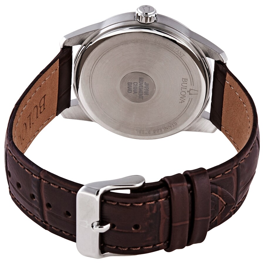Bulova Classic Quartz Silver Dial Men's Leather Watch 96A153 ...