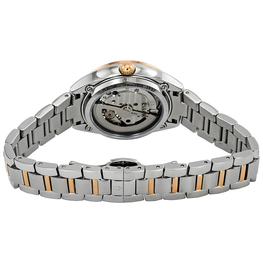 Bulova Classics Automatic Mother of Pearl Diamond Dial Ladies Watch ...