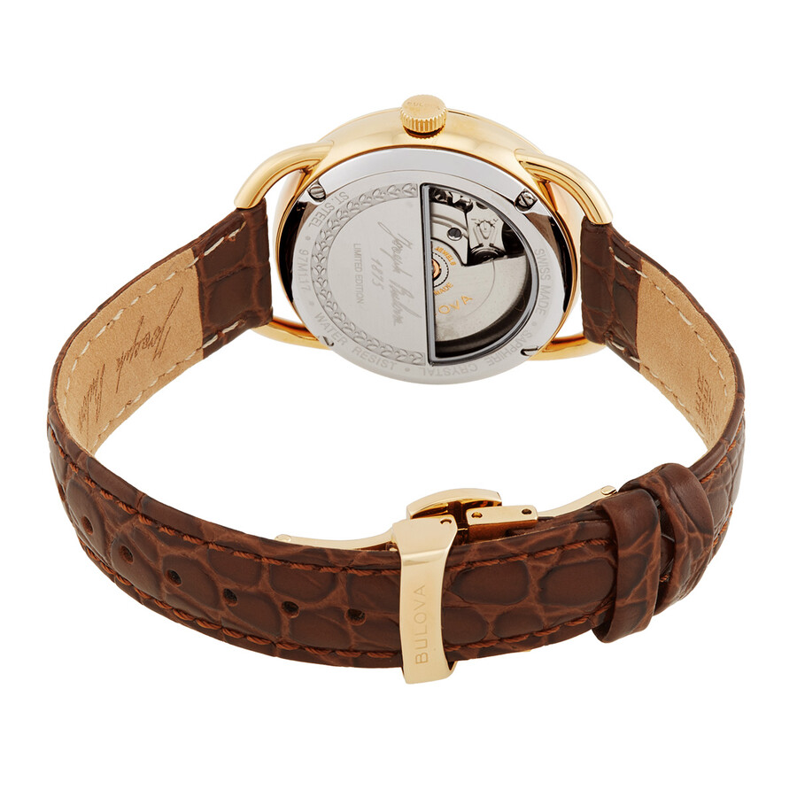 Bulova Commodore Automatic Ivory Dial Ladies Watch 97M117 042429572508 ...