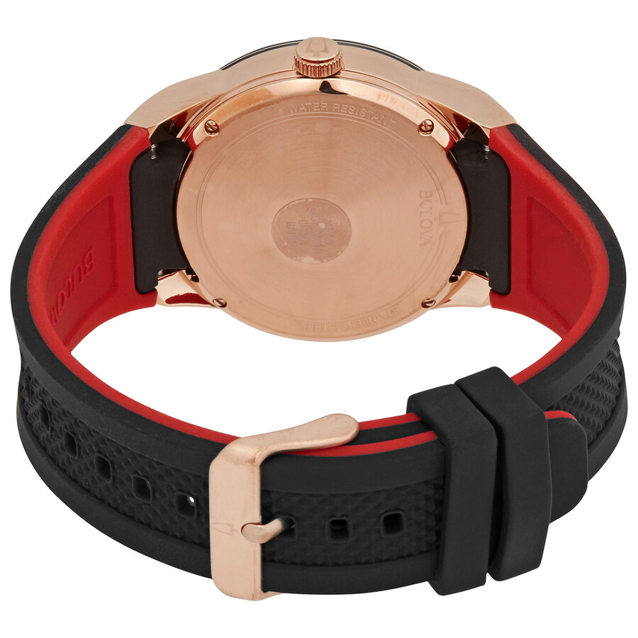 Bulova Futuro Quartz Black Dial Black Silicone Men's Watch 97C111 ...